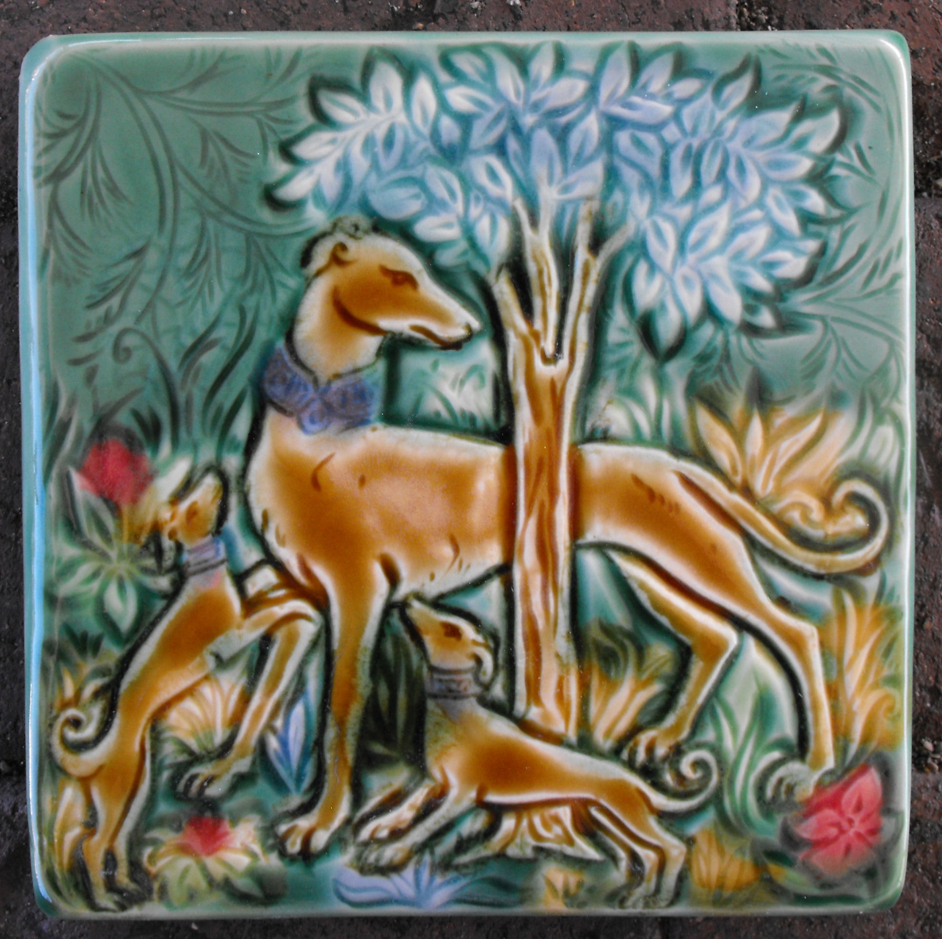 Verdant Tile Medieval Manuscript Illumination tiles